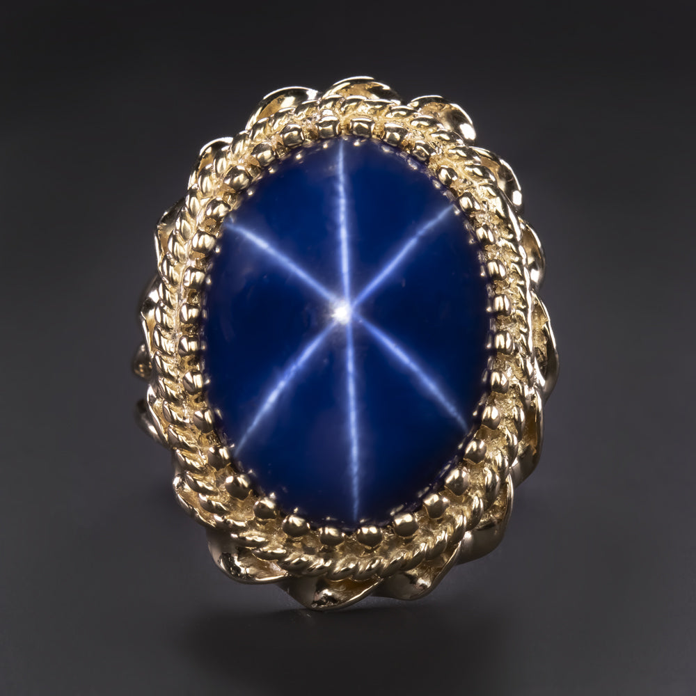 LINDE STAR SAPPHIRE VINTAGE RING COCKTAIL MID CENTURY 10 GRAM 14k ...