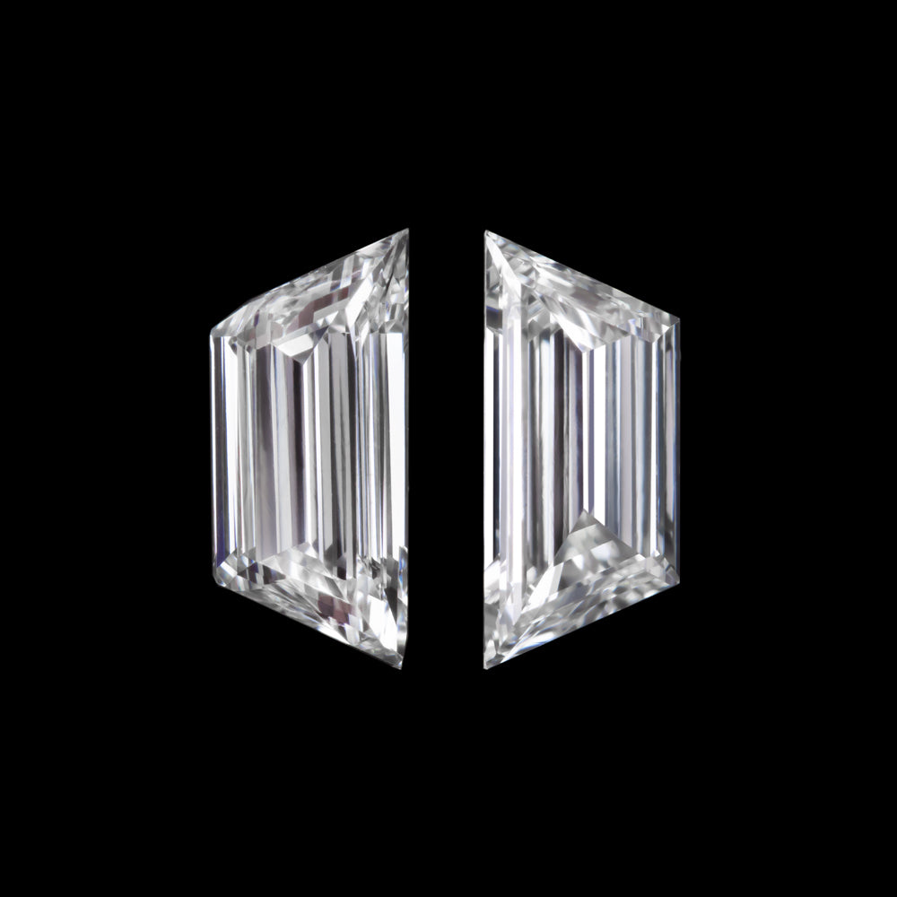 0.71ct TRAPEZOID SHAPE DIAMOND MATCHING PAIR BAGUETTE CUT LOOSE ACCENT ...