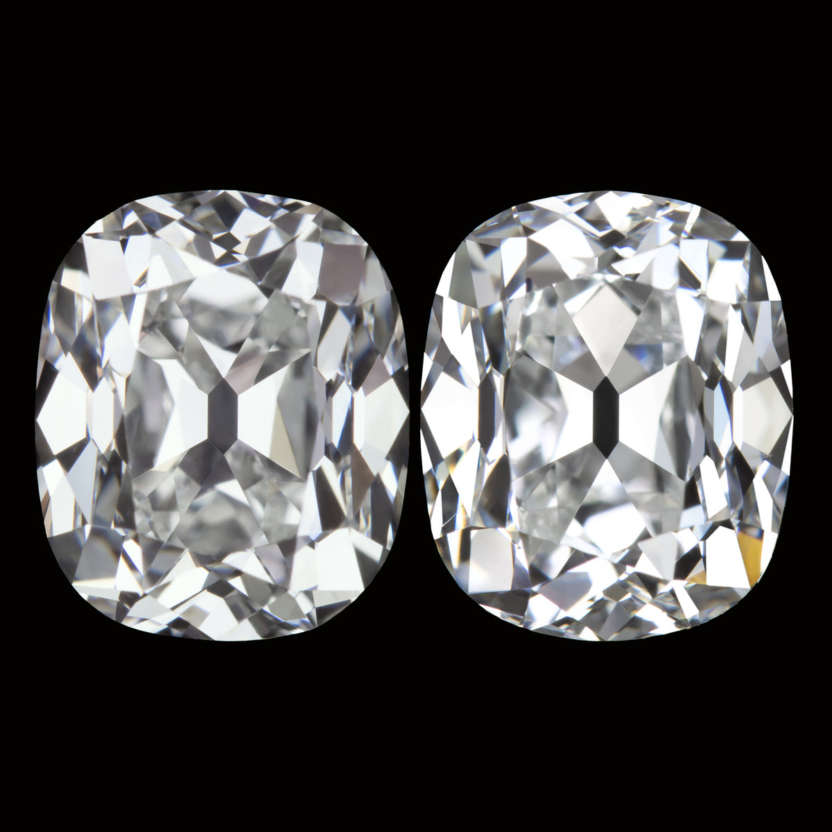 2 CARAT OLD MINE CUT DIAMOND STUD EARRINGS GIA CERTIFIED G VS2 CUSHION ...