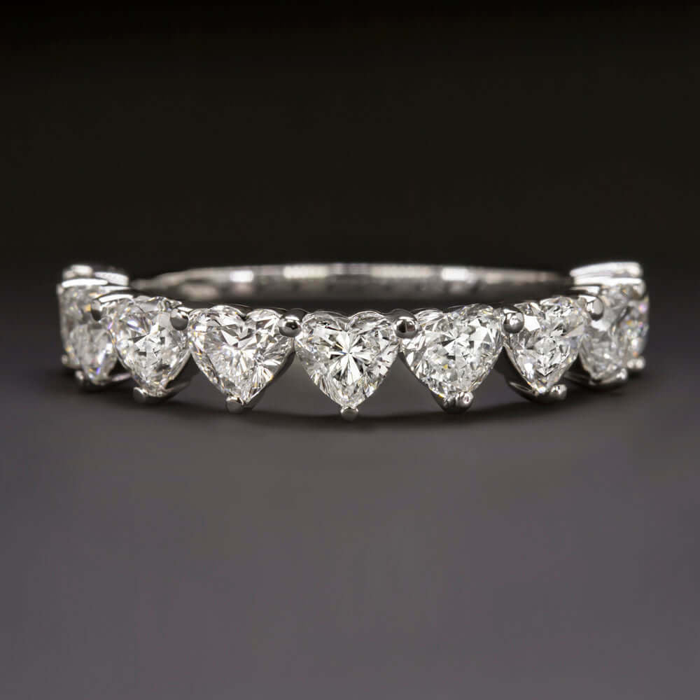 2 CARAT GIA CERTIFIED DIAMOND WEDDING RING D VVS PLATINUM HEART SHAPE BAND 2ct