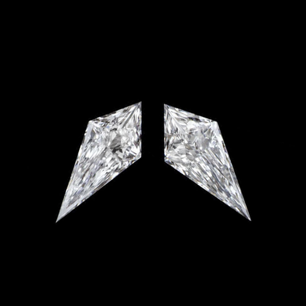LAB CREATED DIAMOND MATCHING PAIR 1/2 CARAT KITE SHAPE CUT LOOSE ACCENT ...