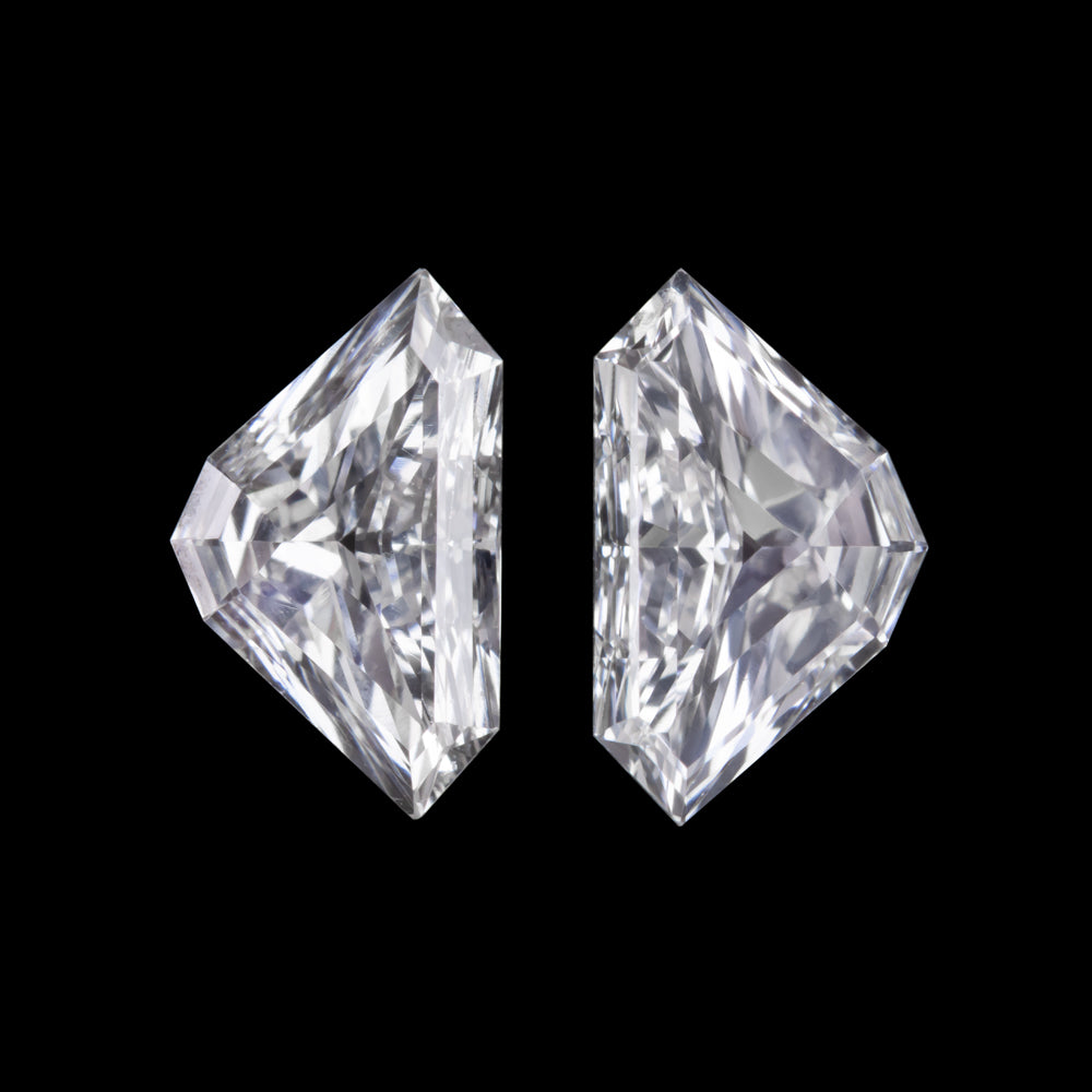 NATURAL DIAMOND CADILLAC CUT MATCHING PAIR 0.65c LOOSE ACCENT SHIELD ...