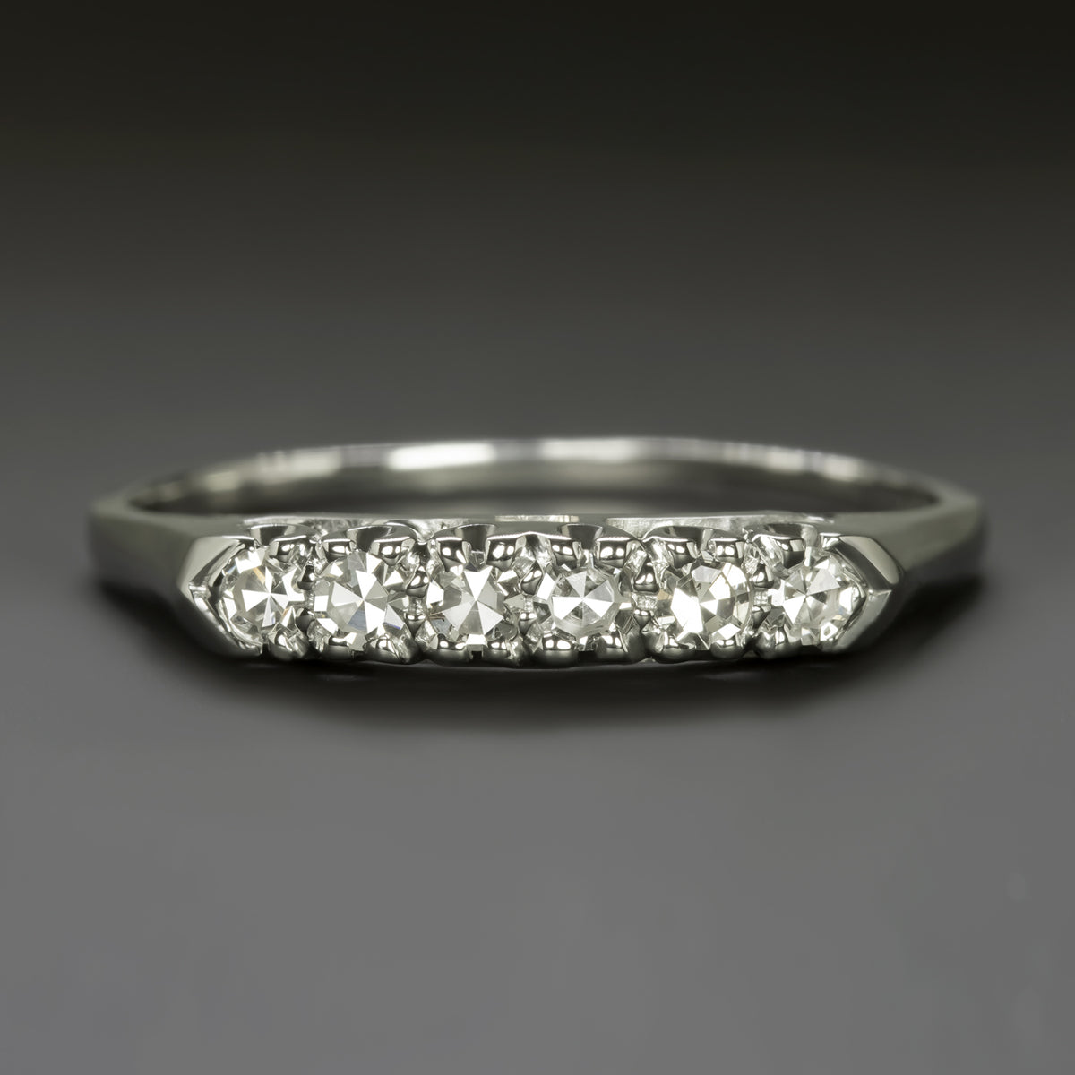 VINTAGE G VS DIAMOND WEDDING RING STACKING BAND WHITE GOLD NATURAL ...