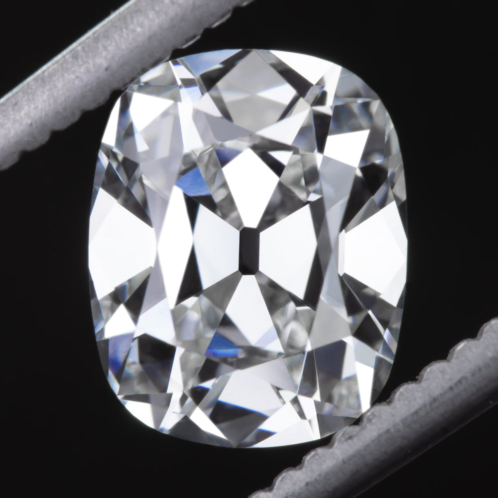 2.08c OLD MINE CUT LAB CREATED DIAMOND CERTIFIED E VVS CUSHION VINTAGE ...
