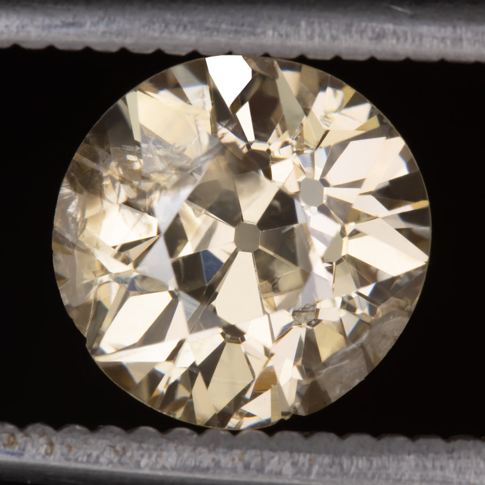2.42ct FANCY CHAMPAGNE YELLOW OLD EUROPEAN CUT DIAMOND LOOSE NATURAL ...