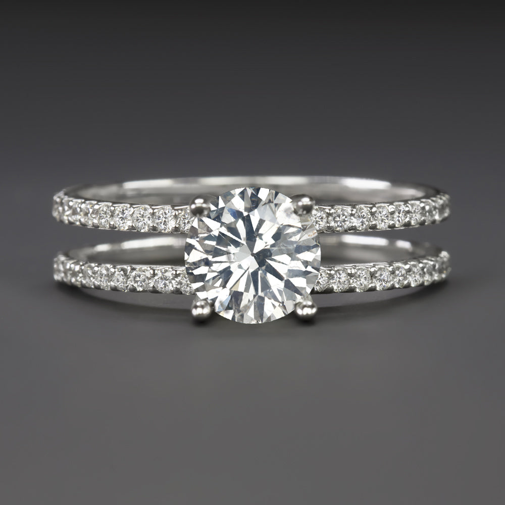 1.14c CERTIFIED VERY GOOD CUT DIAMOND COCKTAIL RING SPLIT SHANK ...