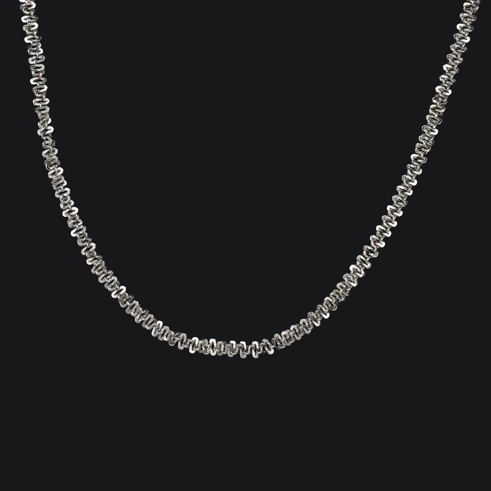 14k WHITE GOLD CHAIN NECKLACE 22 INCH LONG GARLAND SOLID MENS SIMPLE ...