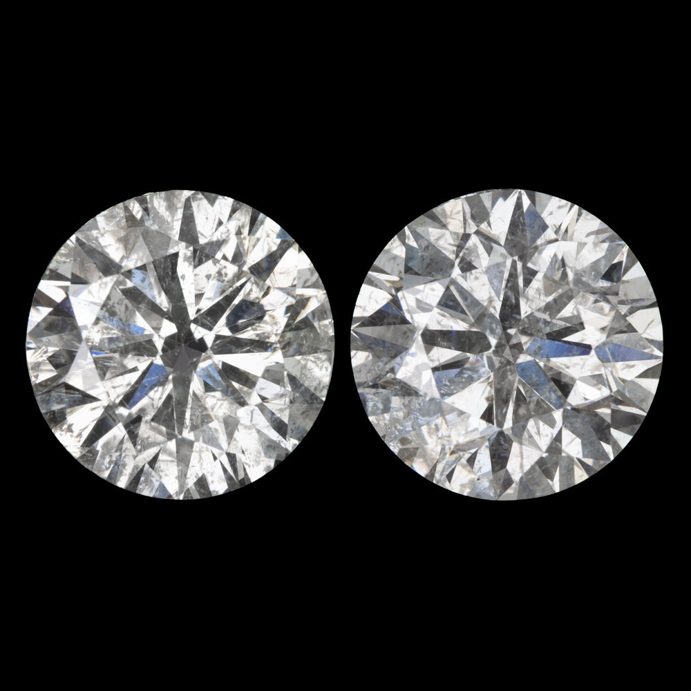 1 CARAT VERY GOOD CUT DIAMOND STUD EARRINGS MATCHING PAIR ROUND ...