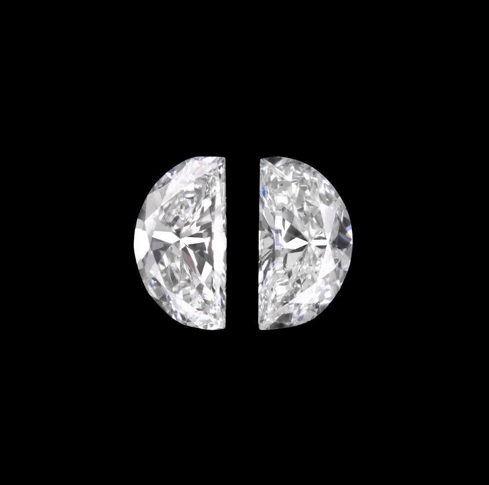 HALF MOON SHAPE DIAMOND MATCHING PAIR 0.22ct LOOSE ACCENT SIDE STONES ...