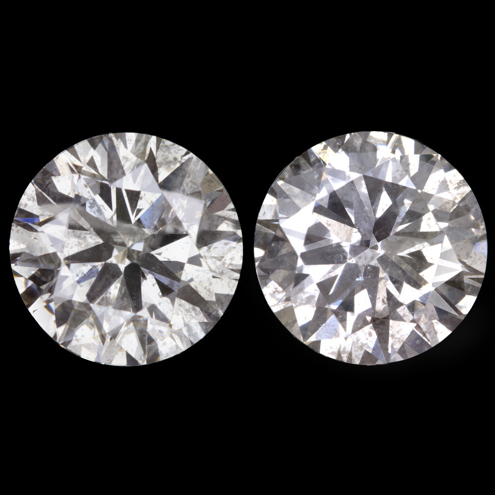 4.02ct VERY GOOD CUT DIAMOND STUD EARRINGS ROUND BRILLIANT MATCHING ...