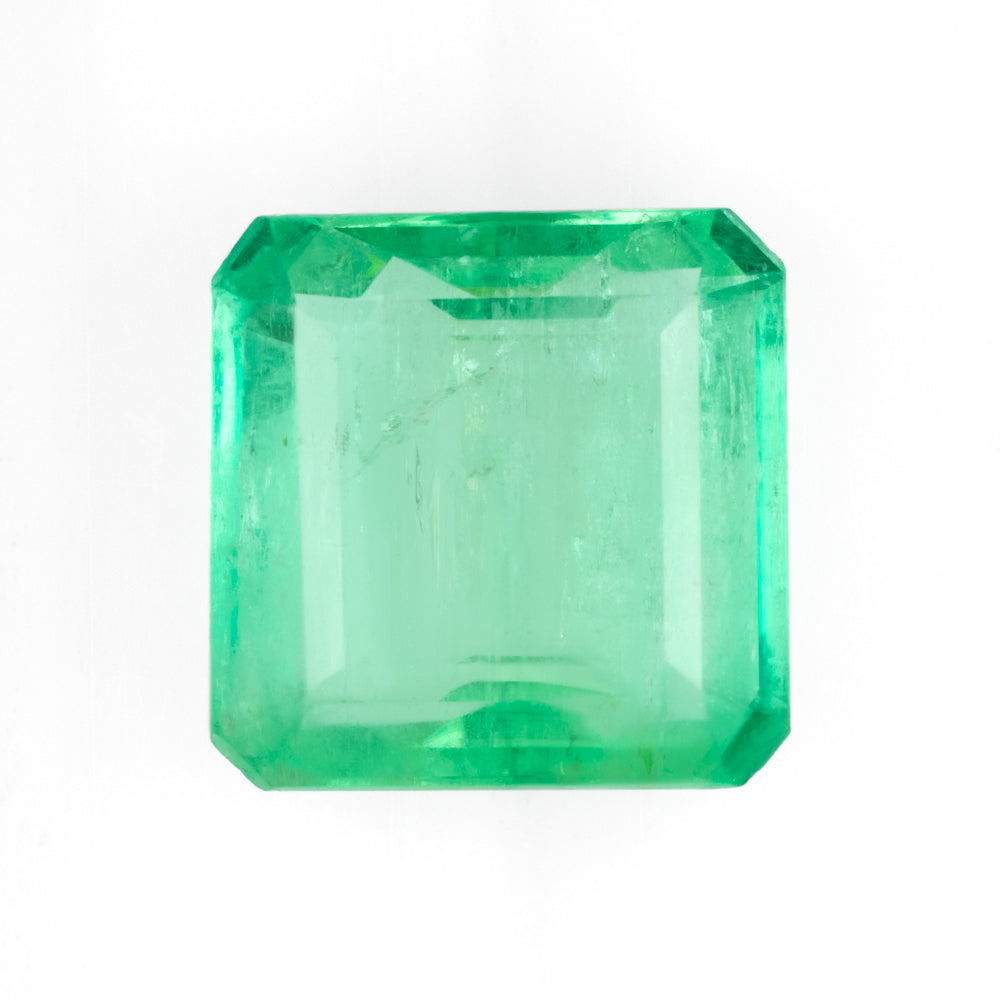 3.60ct NATURAL EMERALD 7.8x7.5mm EMERALD SHAPE CUT LOOSE GEMSTONE ...
