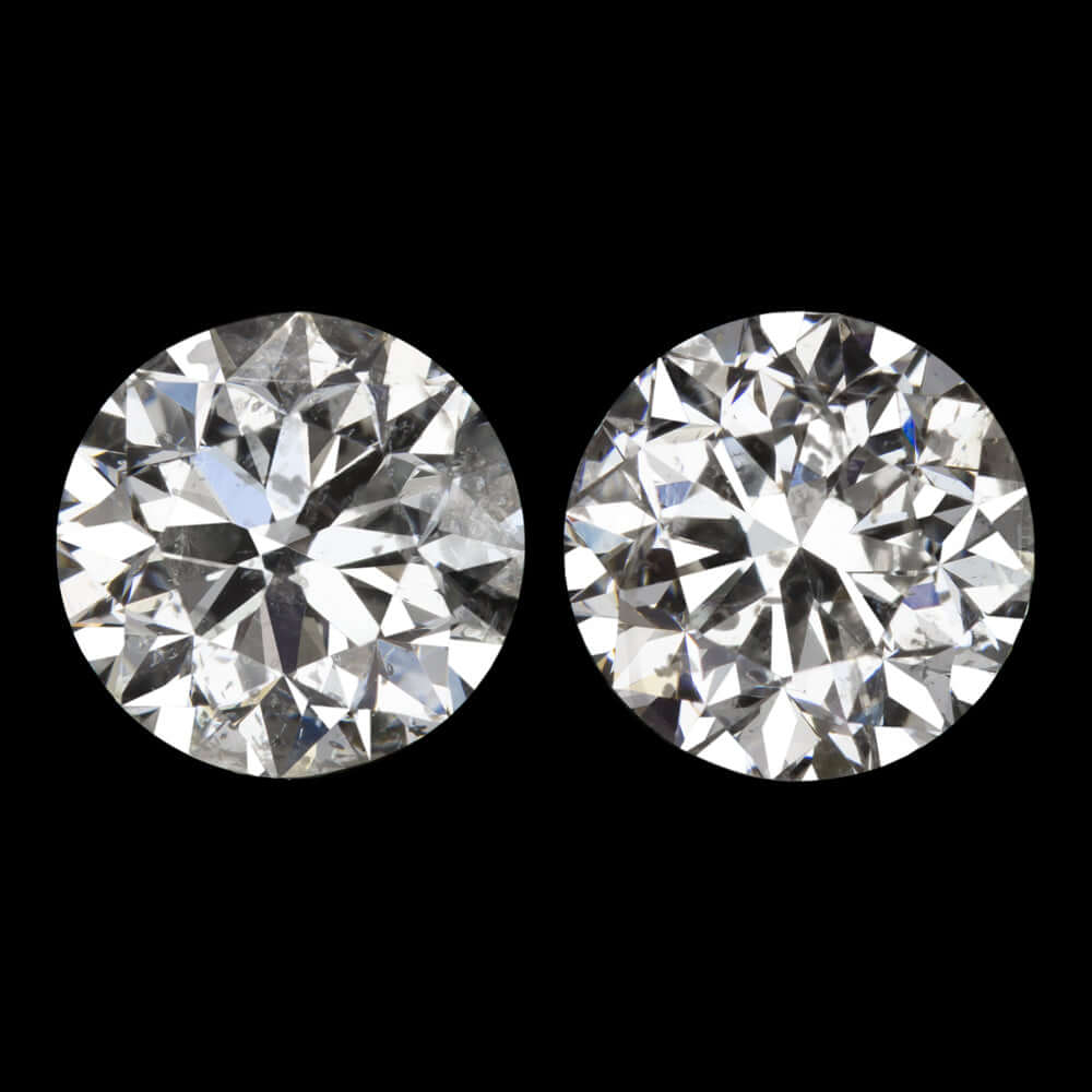 2 CARAT E-F SI VERY GOOD CUT DIAMOND STUD EARRINGS ROUND BRILLIANT ...