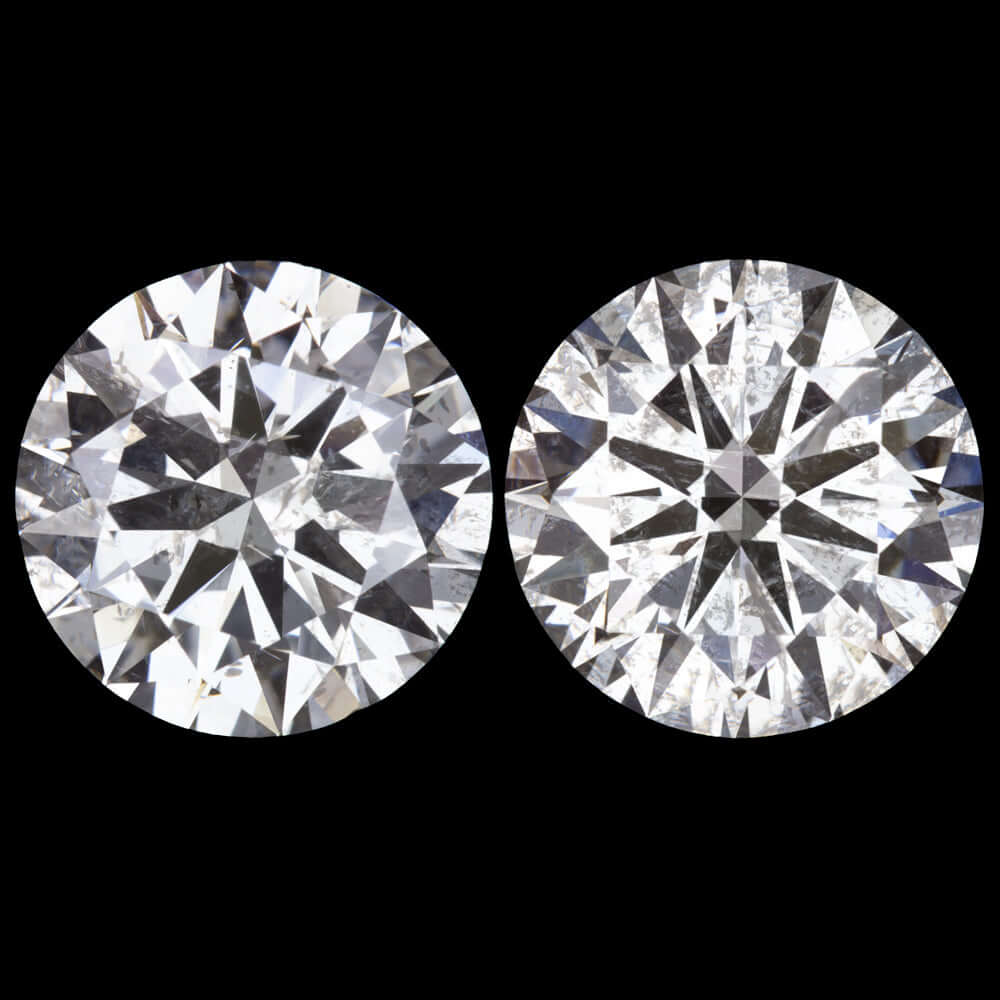 4.10ct VERY GOOD CUT DIAMOND STUD EARRINGS NATURAL MATCHING PAIR ROUND ...