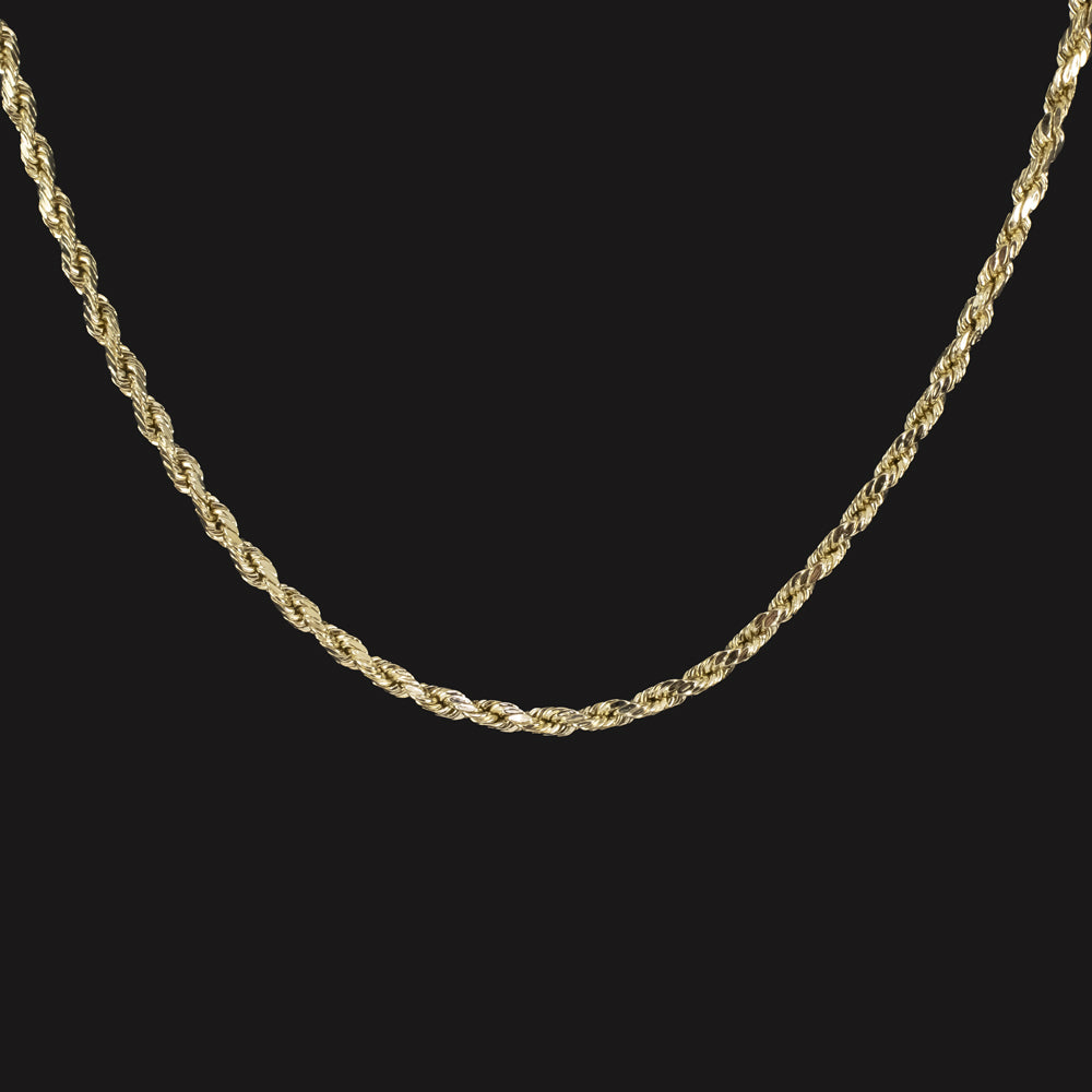 10k YELLOW GOLD ROPE CHAIN 16.5 INCH 1.2mm NECKLACE CLASSIC TWIST MENS ...