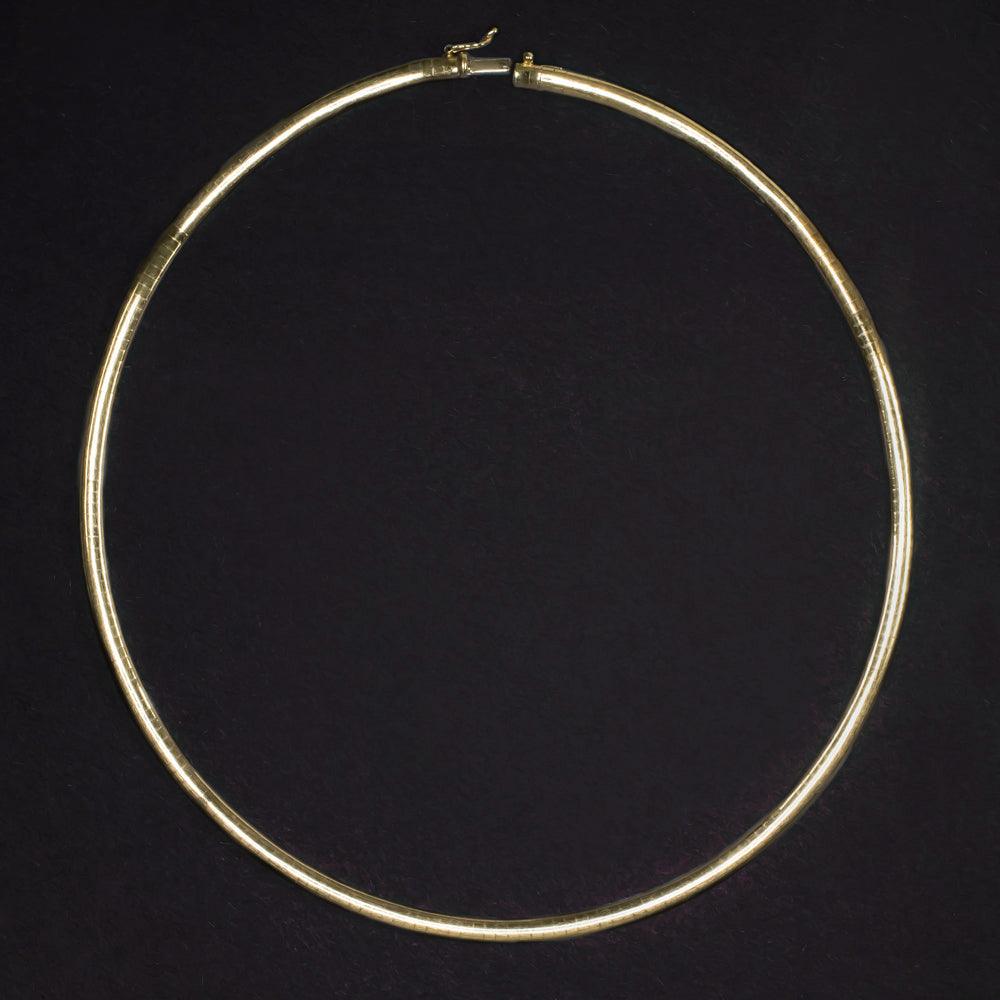 SOLID 14k YELLOW GOLD OMEGA CHAIN NECKLACE 33 GRAM CHUNKY ESTATE ...