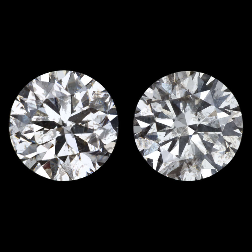 2.10ct VERY GOOD CUT DIAMOND STUD EARRINGS ROUND BRILLIANT MATCHING ...