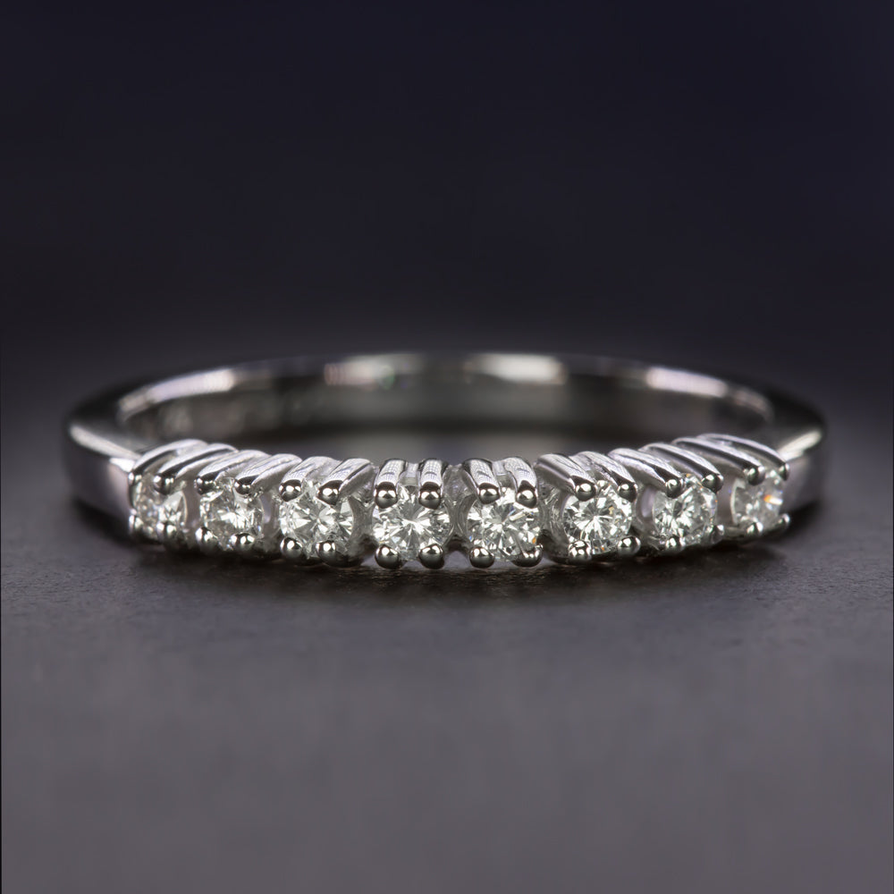 VINTAGE DIAMOND PLATINUM WEDDING RING STACKING BAND F-G VS VERY GOOD ...
