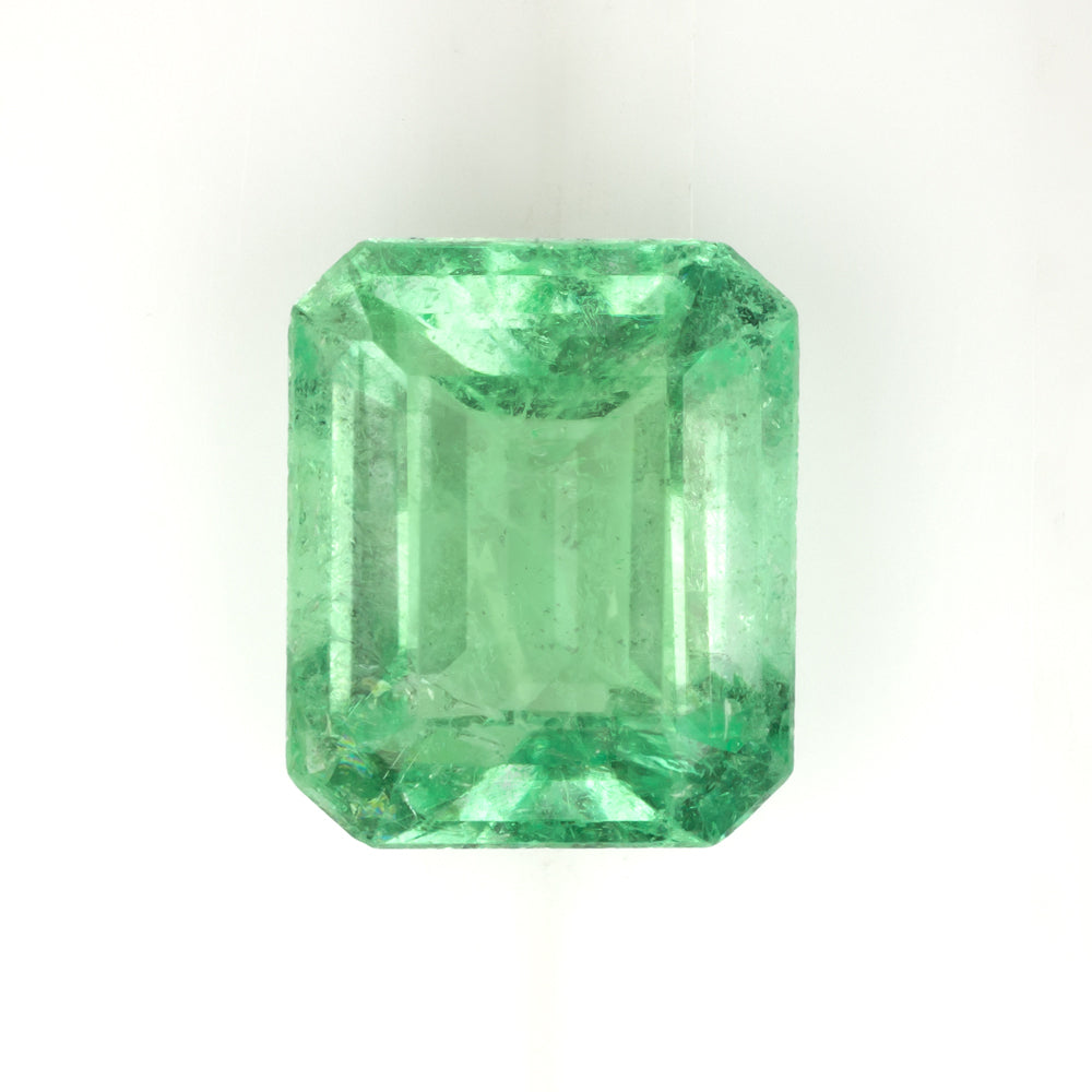 3 CARAT NATURAL EMERALD PASTEL GREEN LOOSE GEMSTONE EMERALD SHAPE STEP ...